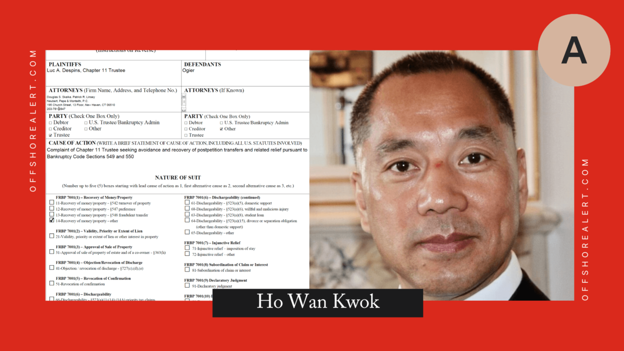 Bankruptcy Trustee of indicted Chinese ‘$1B fraudster & launderer’ Ho Wan Kwok sues Ogier BVI ...
